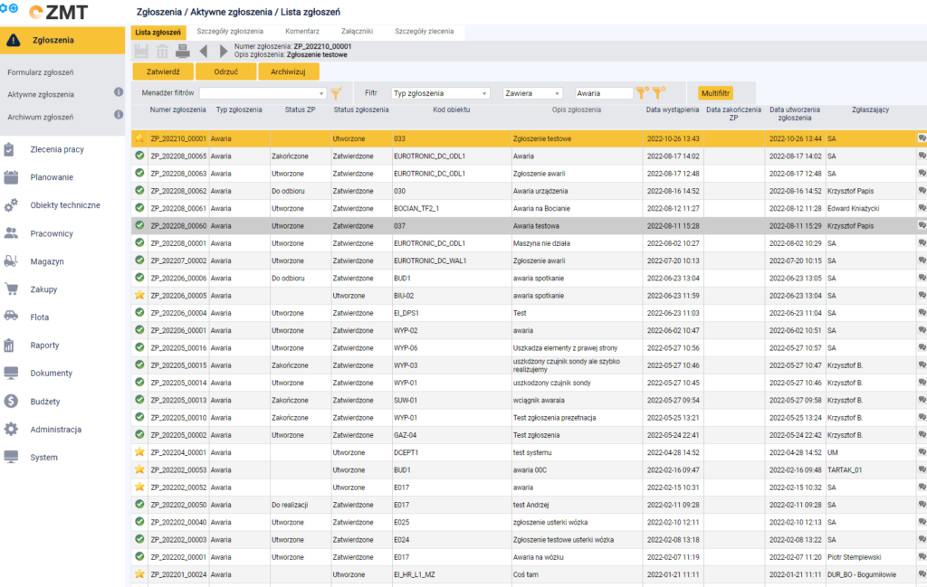 System CMMS – Eurotronic